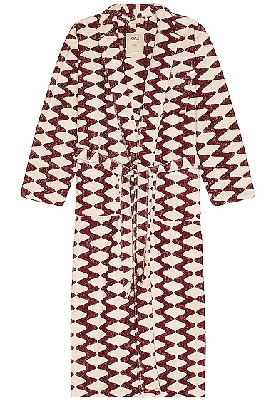 OAS Big Launda Long Robe in Burgundy | FWRD