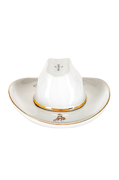 ONE OF THESE DAYS Ceramic Cowboy Hat in White | FWRD
