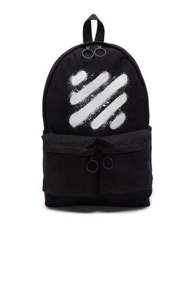 OFF-WHITE Diagonal Spray Backpack in Black & White | FWRD