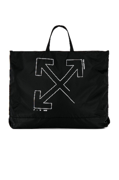 OFF-WHITE Unfinished Tote Bag in Black & Silver | FWRD