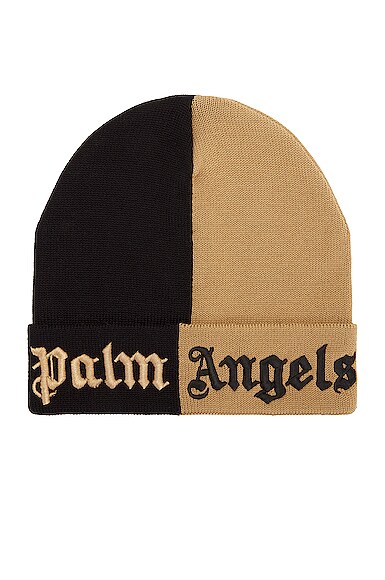 Palm Angels Colorblock Beanie in Sand & Blue | FWRD