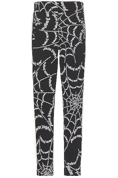 Palm Angels Spider Web Classic Track Pant in Black & White | FWRD