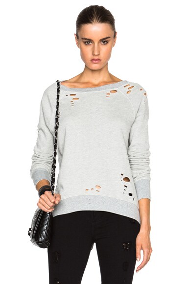 Pam & Gela Annie Hi Lo Destroy Sweater in Heather Grey | FWRD