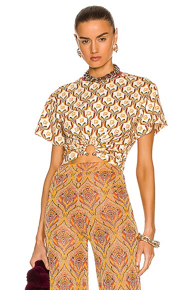 RABANNE Printed Ring Tee Shirt in Paco Signature | FWRD