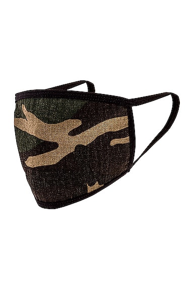 Found Woodland Camo Cotton Face Mask in Woodland Camo | FWRD