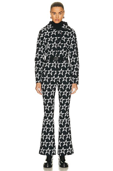 Perfect Moment Star Suit Jumpsuit in Black & Snow White | FWRD