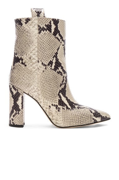 Paris Texas Snake Print Ankle Boot in Natural | FWRD