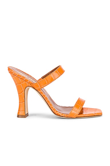 Paris Texas Moc Croco Mule in Orange | FWRD