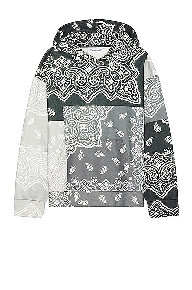 Found Multi Bandana Paisley Hoodie in Grey | FWRD