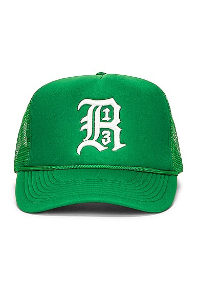 R13 Trucker Hat in Green | FWRD