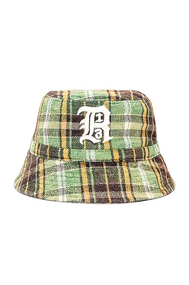 R13 Bucket Hat in Green Plaid | FWRD