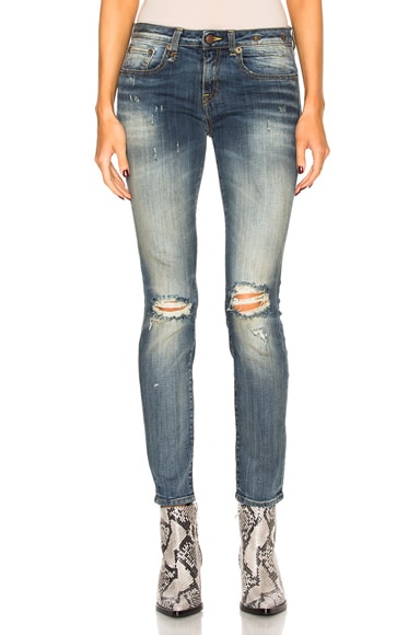 R13 Alison Crop in Enfield Wash | FWRD