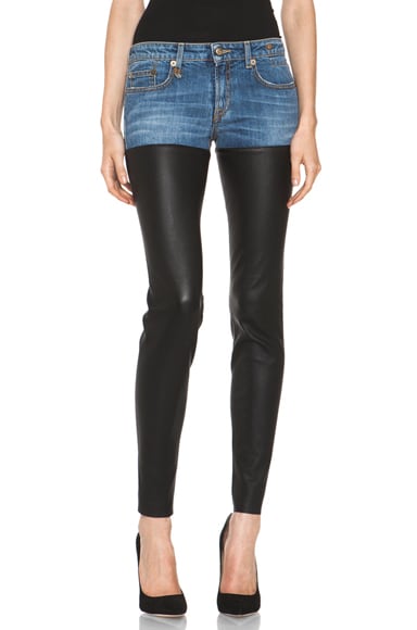 R13 Leather Chaps Jean in Clean Light | FWRD