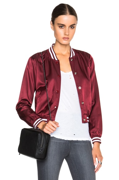 R13 Shrunken Roadie Jacket in Burgundy | FWRD