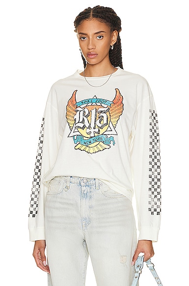 R13 R13 Skate L/s Tee in ECRU | FWRD