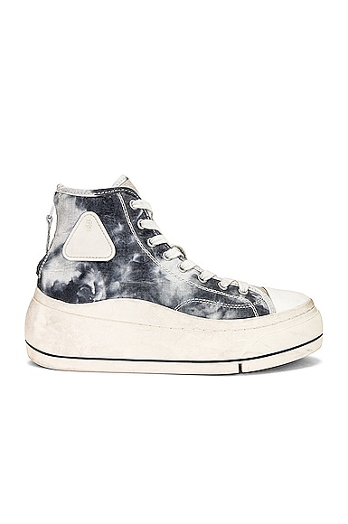 R13 Kurt High Top Sneaker in BLACK WHITE TIE-DYE | FWRD
