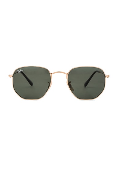 Ray-Ban Hexagon Sunglasses in Gold | FWRD