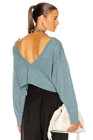 REMAIN Valcyrie Open Back Knit Sweater in Lead | FWRD