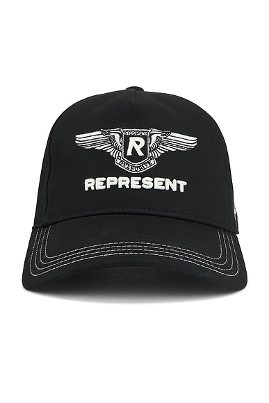 REPRESENT Overdrive Badge Cap in Jet Black | FWRD