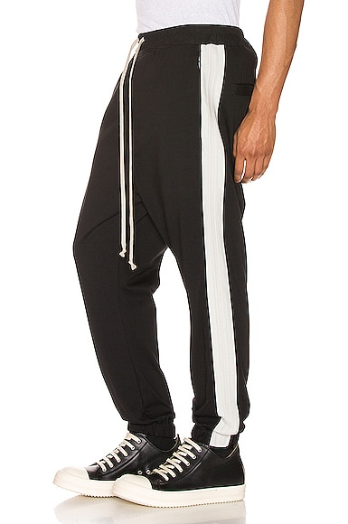 Rick Owens Track Pants in Black & Oyster | FWRD