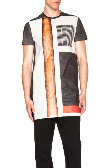 Rick Owens Graphic Cyclops Tee in Black & Natural | FWRD