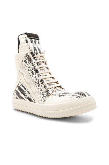 Rick Owens Natural Snake Geobasket in Natural & Milk | FWRD