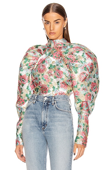 ROTATE Kim Floral Top in Morning Glory | FWRD