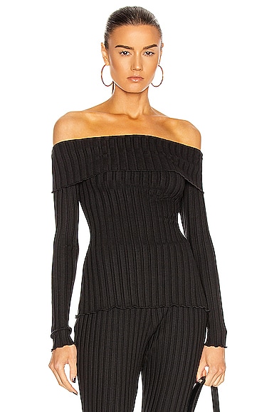 SIMONMILLER Bauer Roll Over Top in Black | FWRD