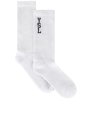 Saint Laurent Socks in Blanc | FWRD