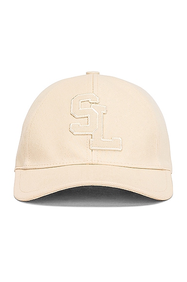 Saint Laurent Denim SL Hat in Ivory | FWRD