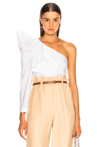 Stella McCartney Giada One Shoulder Shirt in Pure White | FWRD