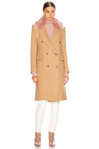 Smythe Cape Effect Versatile Coat in Camel & Pink | FWRD