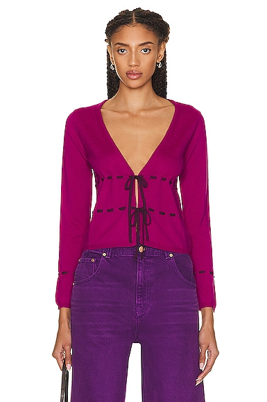 Saks Potts Margrethe Cardigan in Hibiscus | FWRD