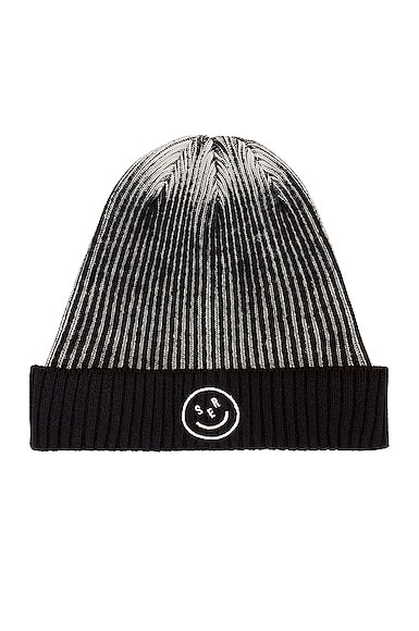 SEROYA Riley Beanie in Black & Dye Effect | FWRD