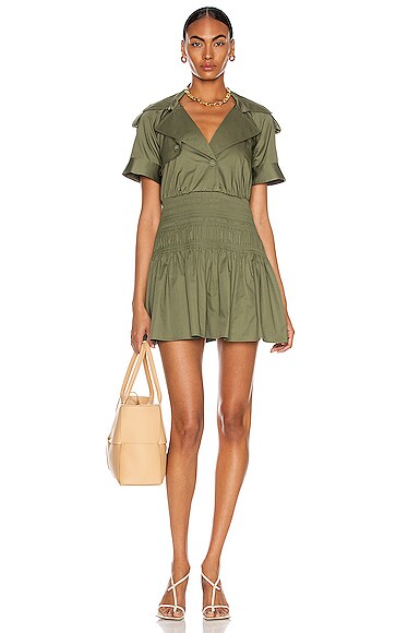 self-portrait Trench Mini Dress in Khaki | FWRD
