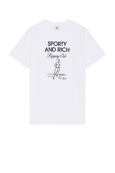 Sporty & Rich Running Man T-shirt in White | FWRD