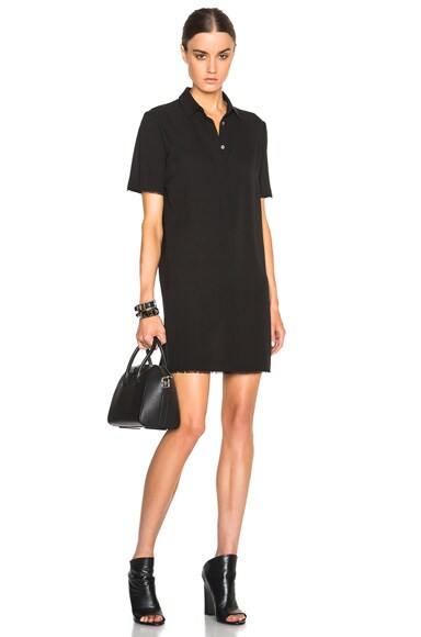 Alexander Wang Silk Georgette Shirt Dress in Black | FWRD
