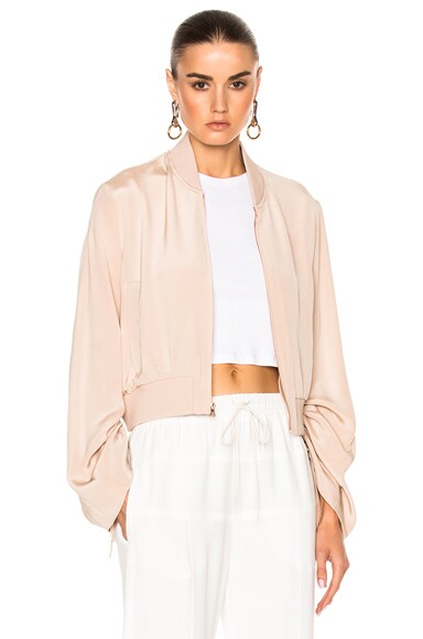 Tibi Sculpted Bomber Jacket in Porcelain | FWRD