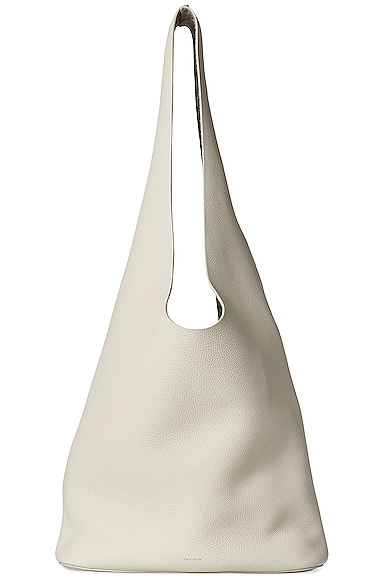 The Row Bindle Three Grain Leather Bucket Hobo in Ivory | FWRD