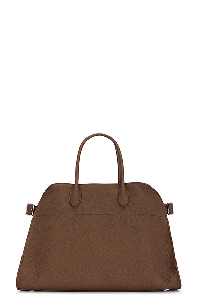 The Row Soft Margaux 15 Bag in Dark Olive PLD | FWRD
