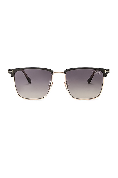 Tom Ford Hudson Sunglasses In Shiny Rose Gold Fwrd