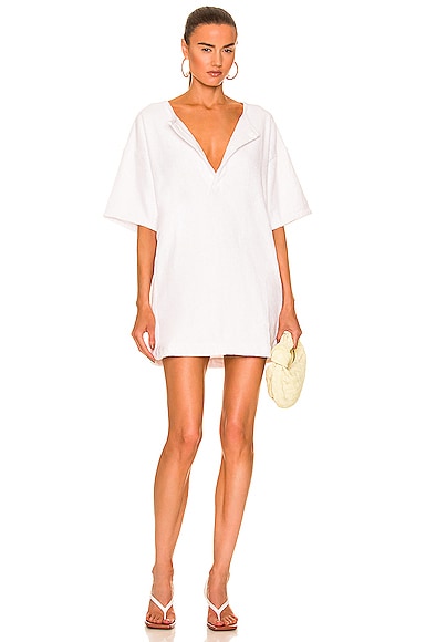 TERRY Cruise Poncho Mini Dress in White | FWRD