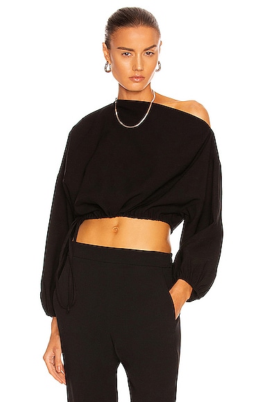 The Sei Off Shoulder Poet Top in Black | FWRD