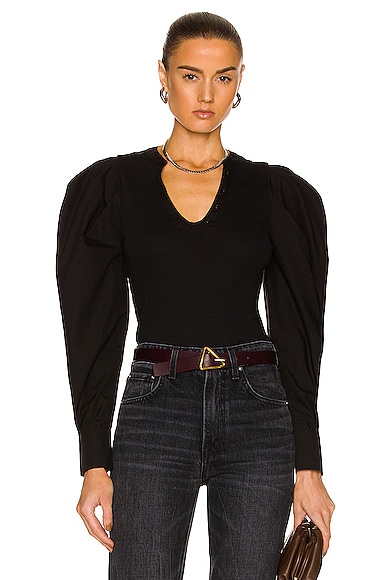 Ulla Johnson Flavia Top in Noir | FWRD