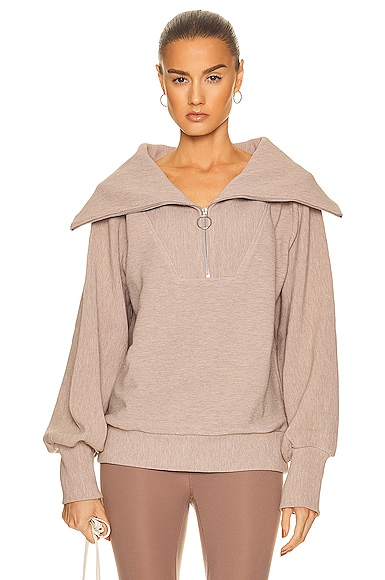Varley Vine Half Zip in Taupe Marl | FWRD