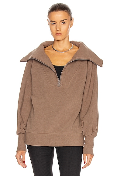 Varley Vine Half Zip Sweatshirt in Morel | FWRD