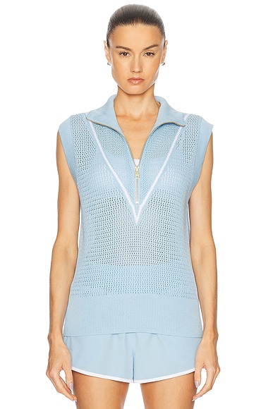 Varley Allena Half Zip Vest in Airy Blue | FWRD