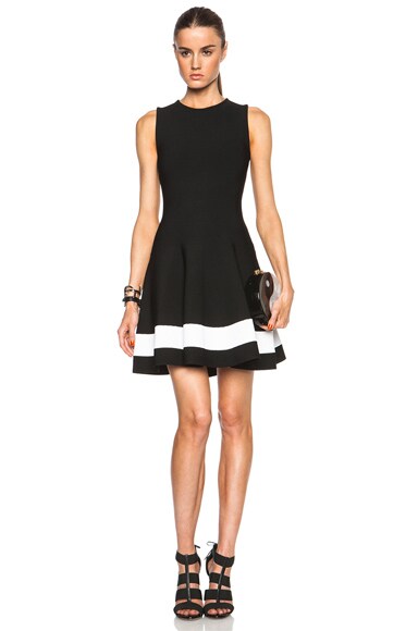 Victoria Beckham Interlock Mini Dress in White & Black | FWRD
