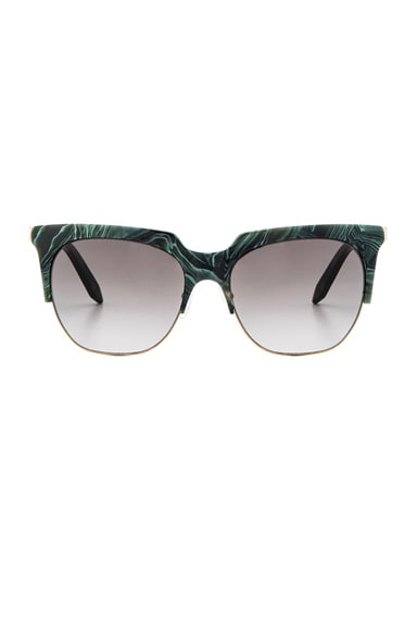 Victoria Beckham Layered Combination Square in Green Marble | FWRD
