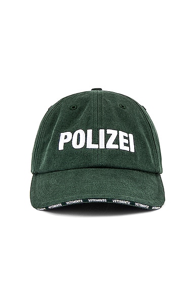 VETEMENTS Polizei Cap in Green | FWRD
